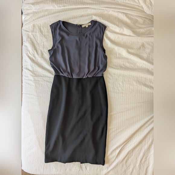 LOFT | Dresses | Loft Black Sheath Midi Dress Crew Neck | Poshmark